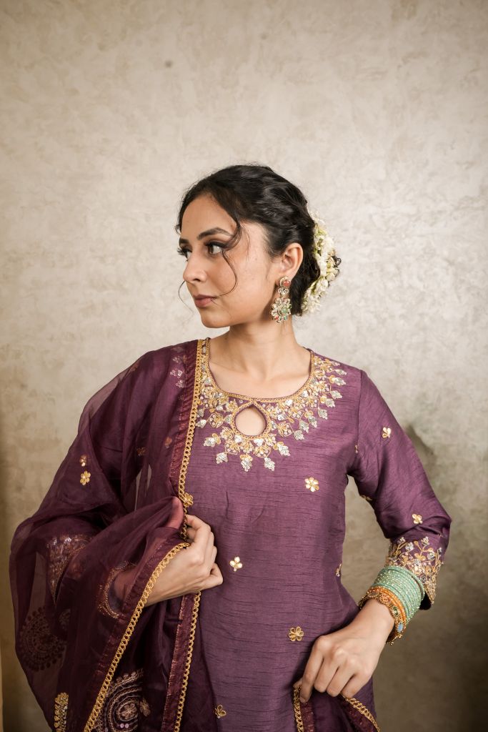 Reeha Mauve Straight Set – Gulabo Jaipur