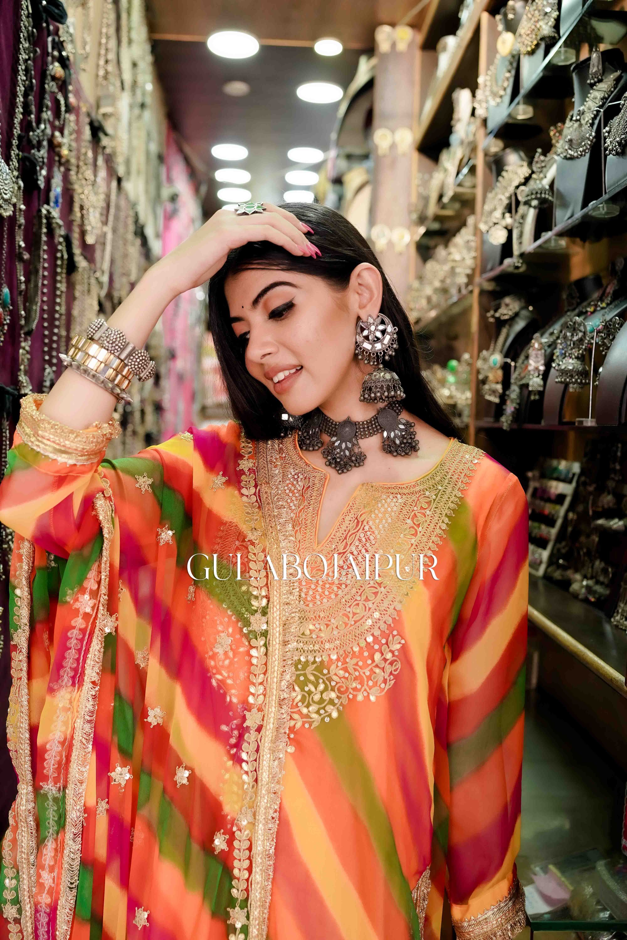 Discover the Mesmerizing Sharara Sets Collection at Gulabo Jaipur - Embrace Elegance and Tradition